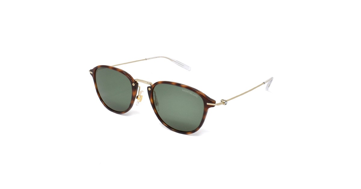 Montblanc Sunglasses Unisex Havana + Gold MB0155S-002 | Sakurawatches.com