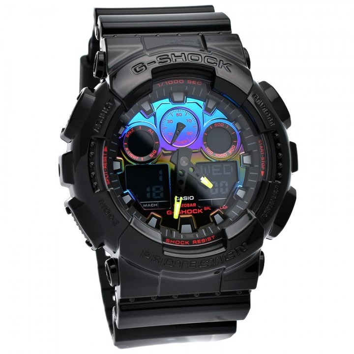 Casio G-Shock Analog-Digital Virtual Rainbow: Gamer's RGB series GA-100RGB-1AJF | Sakurawatches.com